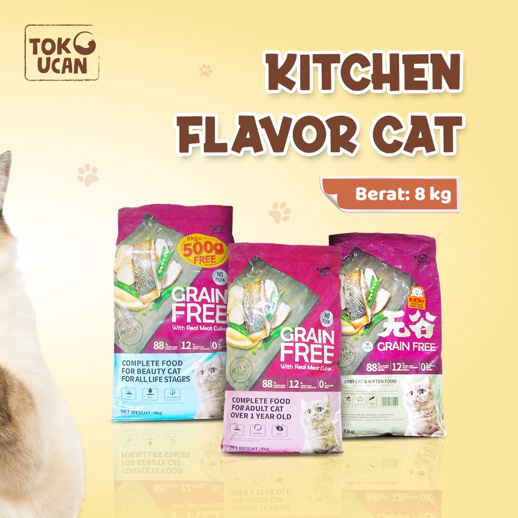 Jual [KARGO] KF Kitchen Flavor 8kg GRAIN FREE CAT FOOD - varian Beauty ...