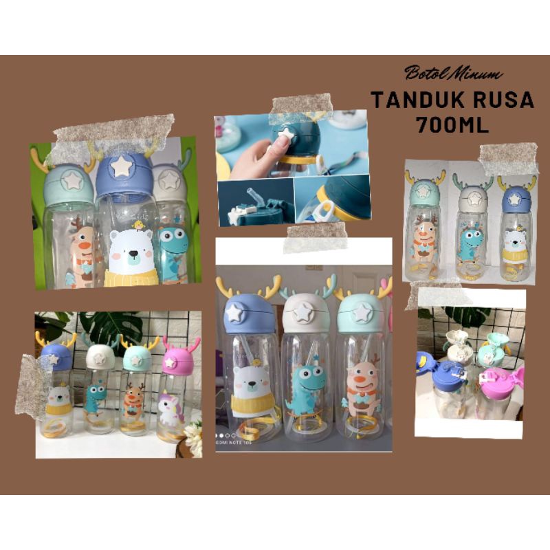 Jual Botol Minum Anak Karakter Tanduk Rusa/ Botol Anak Sekolah KB TK SD ...