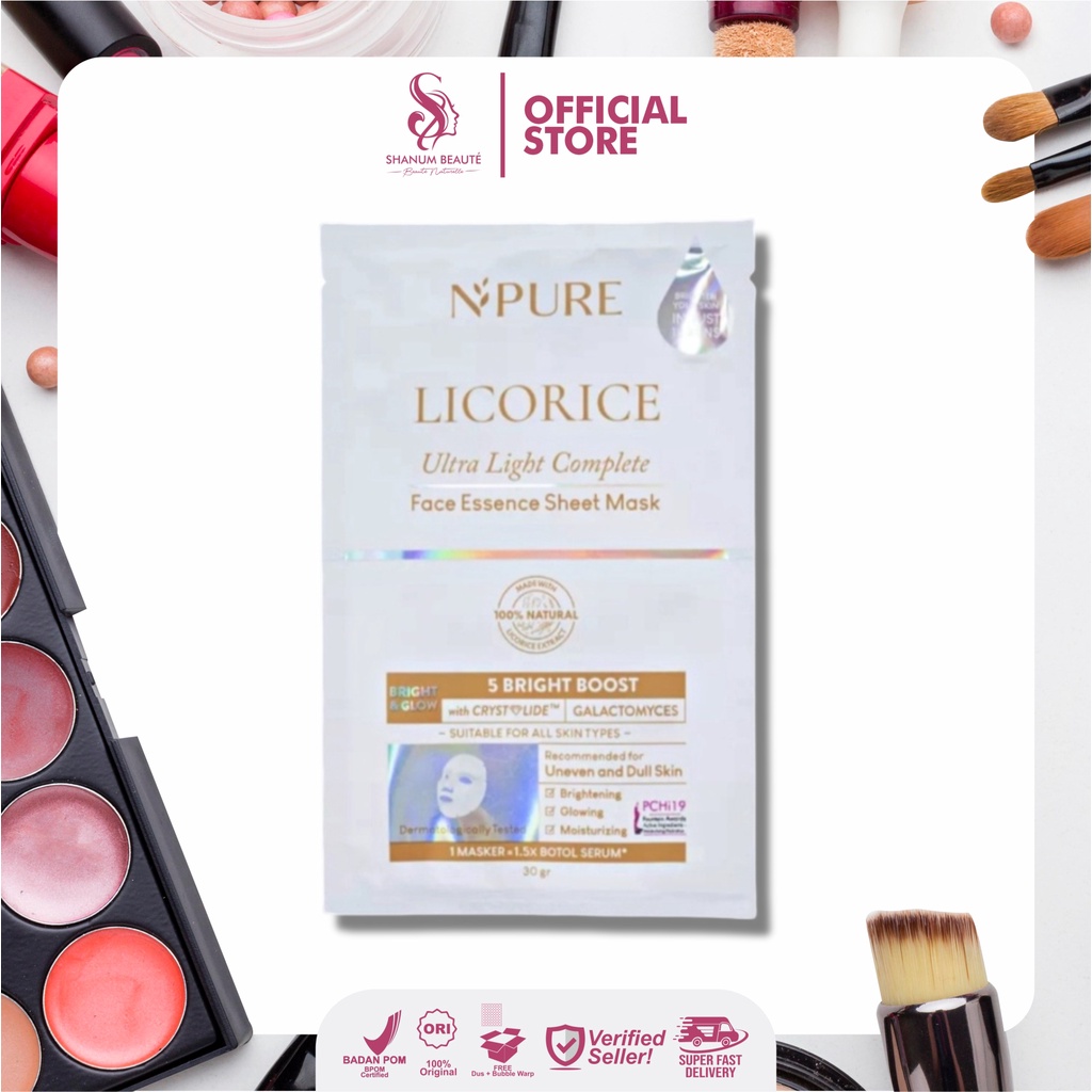 Jual NPure Licorice Ultra Light Complete Face Essence Sheet Mask ...
