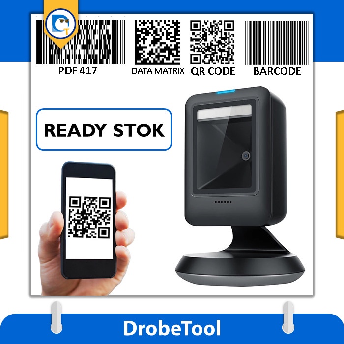 Jual Scanner Barcode Scanner Qr Code 2D 1D Usb Auto Scan E Faktur ...