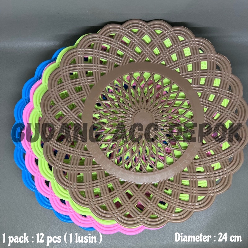 Jual PIRING ROTAN PLASTIK BULAT 1 LUSIN ISI 12 PCS | Shopee Indonesia