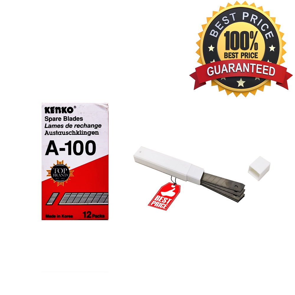 Jual Refill Cutter KENKO A100 isi Ulang pisau kecil A 100 5 pcs ...