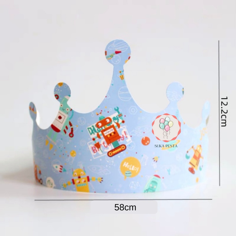 Jual TOPI ULANG TAHUN MAHKOTA HBD MOTIF / TOPI MAHKOTA / TOPI ULTAH ...