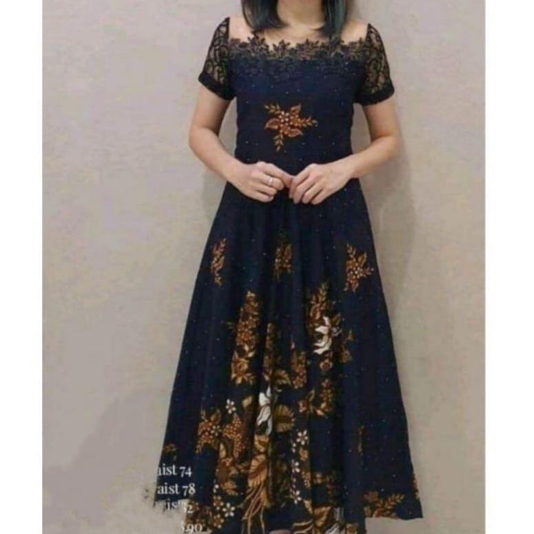 Jual {MIA.18Oc22ᶜ} dress terdres batik pesta mewah - dres batik murah ...