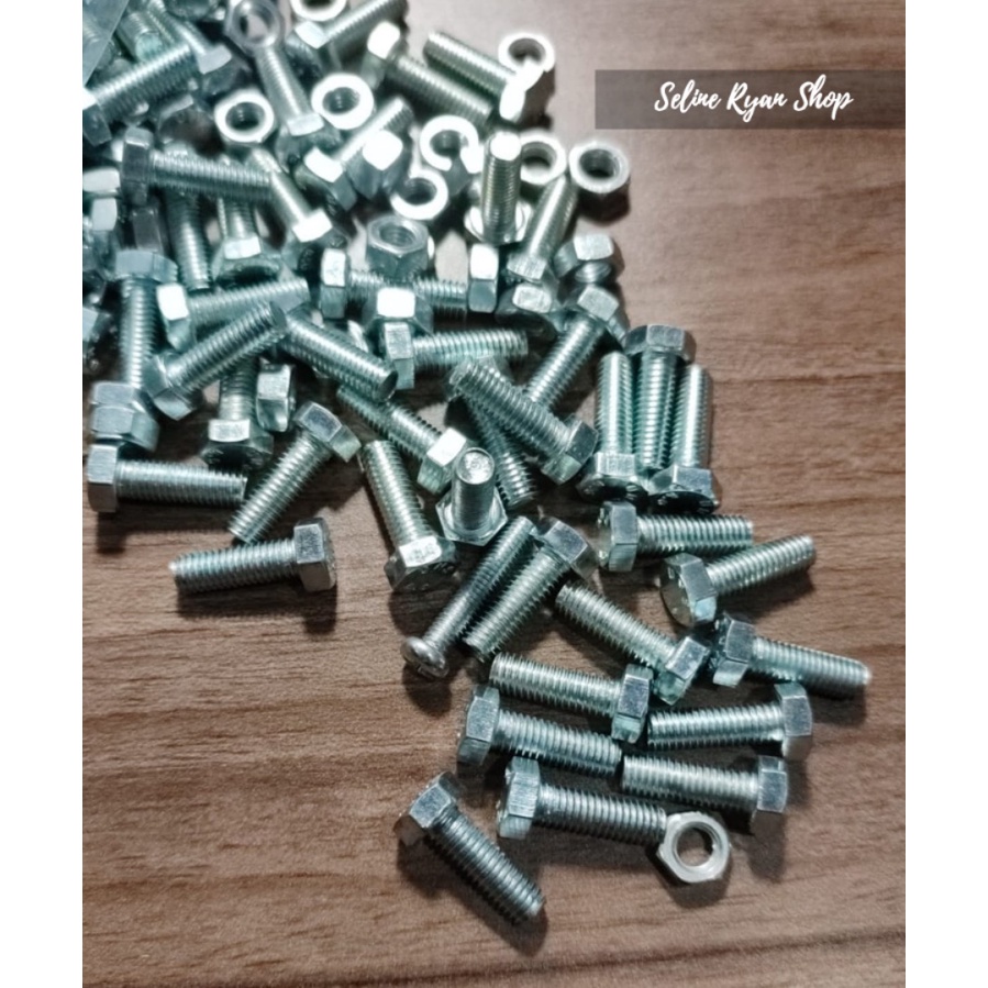 Jual Baut Mur Putih BMP / Baut Mur Hexagon M5x15 PUTIH | Shopee Indonesia