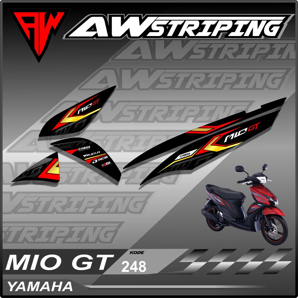 Jual Stiker Striping MIO GT Variasi Desain Racing Simple AW248 | Shopee ...
