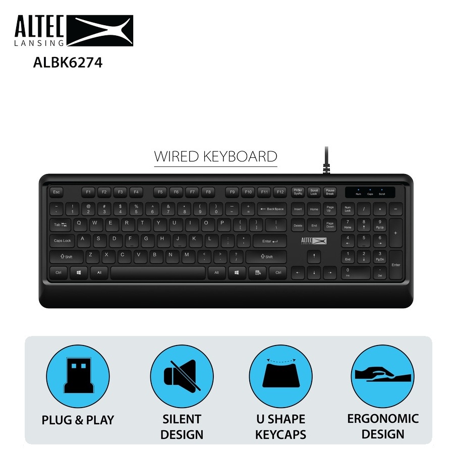 Jual Altec Lansing Keyboard USB ALBK6274 Silent | Shopee Indonesia