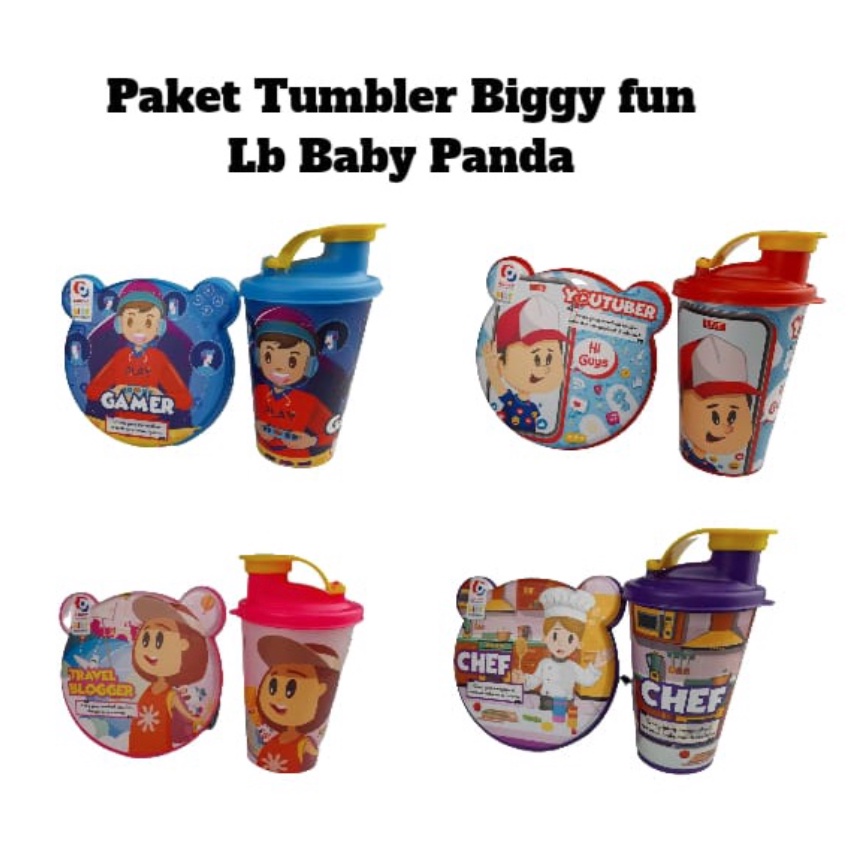 Jual Paket Souvenir Ulang Tahun Anak Tempat Makan BABY PANDA & GELAS ANAK TUTUP TUMBLER BIGGY ...