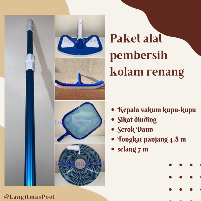 Jual Alat pembersih kolam renang panjang selang 7 meter - vacuum head ...