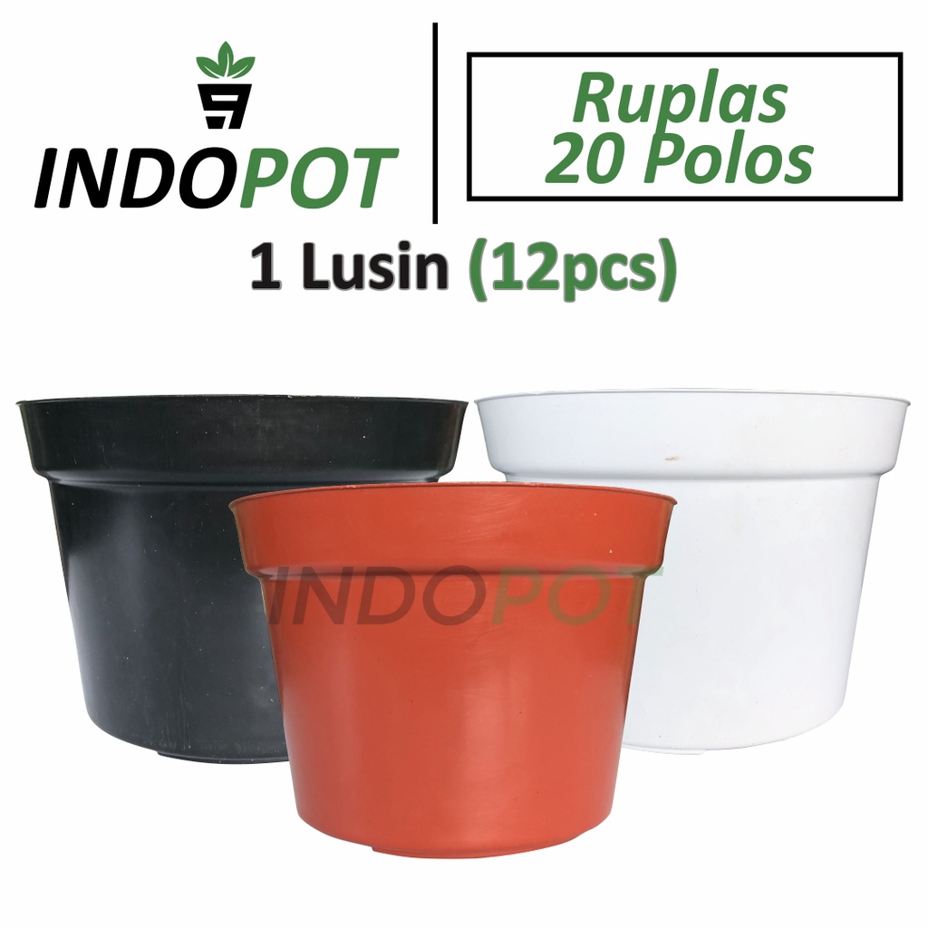 Jual Pot Ruplas 20 Polos Warna 1 Lusin (12pcs) Pot Tanaman Hias Pot ...