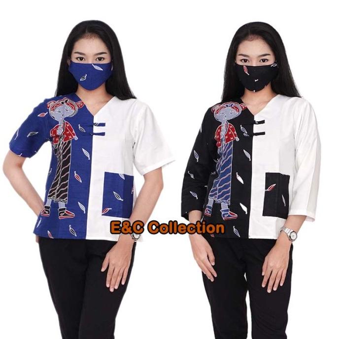 Jual Blouse Batik Anime - Atasan Batik Modern - Batik Wanita - Batik ...