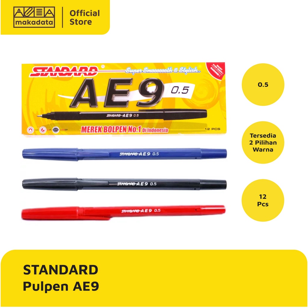 Jual PULPEN STANDARD AE-9 AE9 0.5MM MURAH | Shopee Indonesia