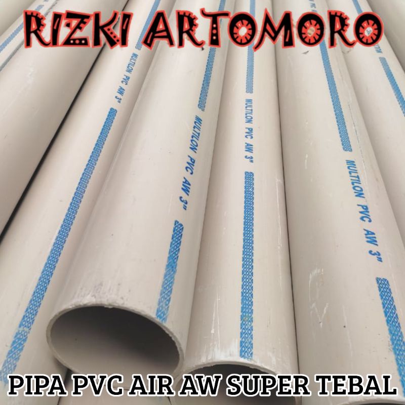 Jual PIPA PVC air super tebal AW 3 inch setengah meter 1/2 meter ...