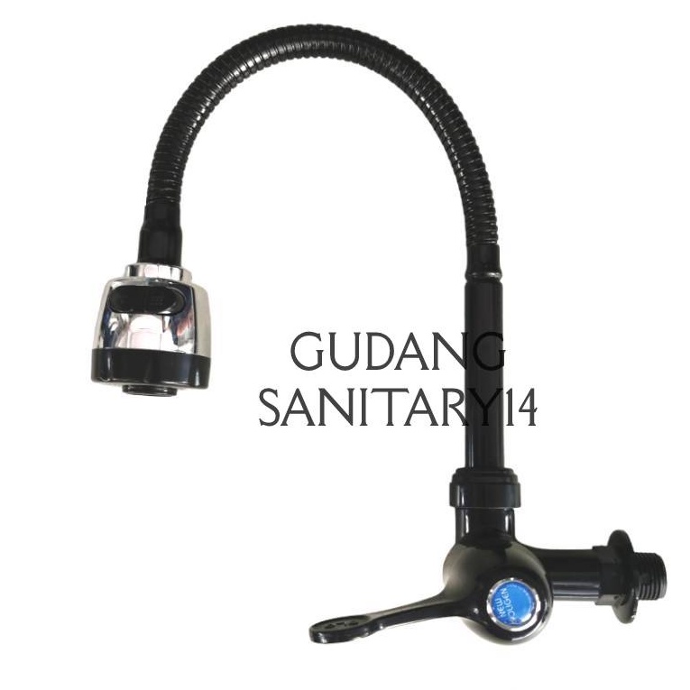 Jual kran angsa soligen WS1-B kran angsa tembok pvc hitam kran angsa ...