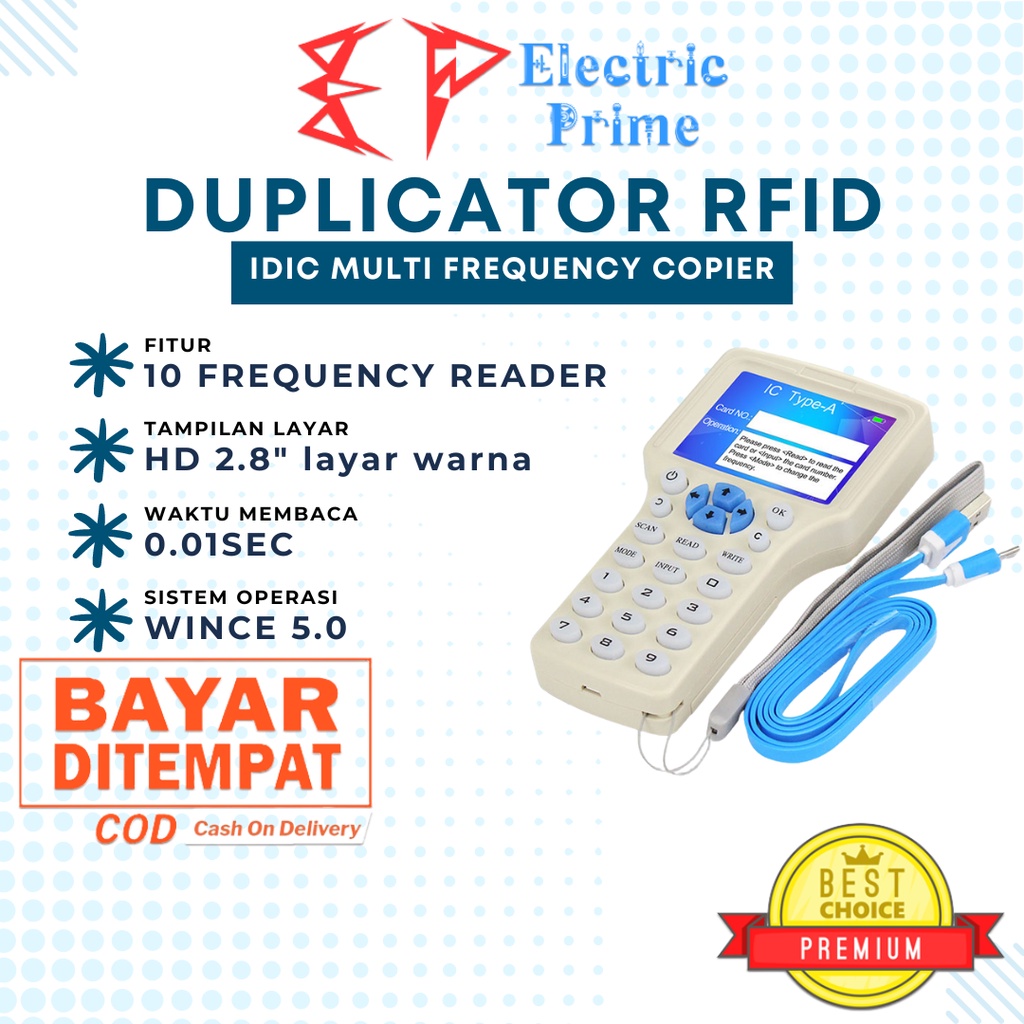 Jual Duplicator Smart Card RFID Copier ID IC Card 10 Frequency NFC ...