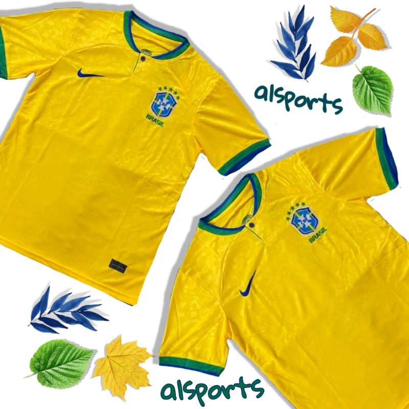 Jual Jersey Bola Brazil Home 2022 / 2023 Baju Bola Brazil Piala dunia ...