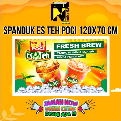 Jual Spanduk banner backdrop ES Teh Poci murah bisa custom / Banner Teh ...