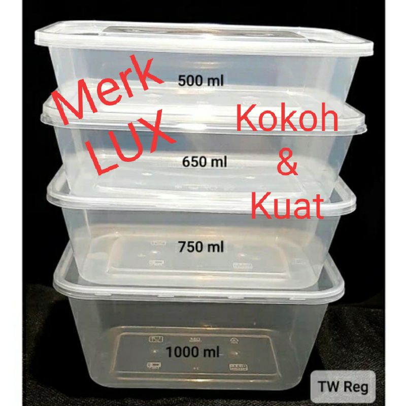 Jual ECER, Thinwall Rectangle merk LUX size 500ml, 650ml, 750ml, 1000ml, 1500ml, 2000ml, 3000ml ...