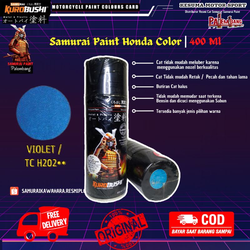 Jual Pilok pilox pylox Cat Semprot Aerosol Samurai/Samurai Paint / VIOLET /Top Coat TC H202 ...