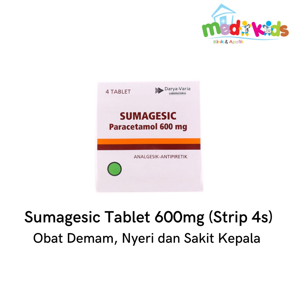 Jual Sumagesic 600mg Paracetamol Tablet isi 4 Tablet 4s | Shopee Indonesia