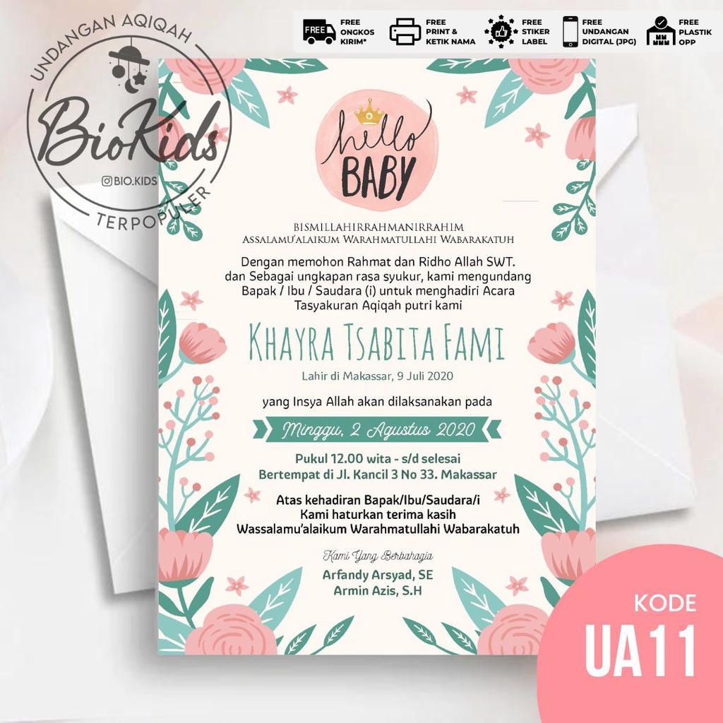 Jual [18 Desain] Undangan Aqiqah, Syukuran, Selapan, Tasyakuran ...