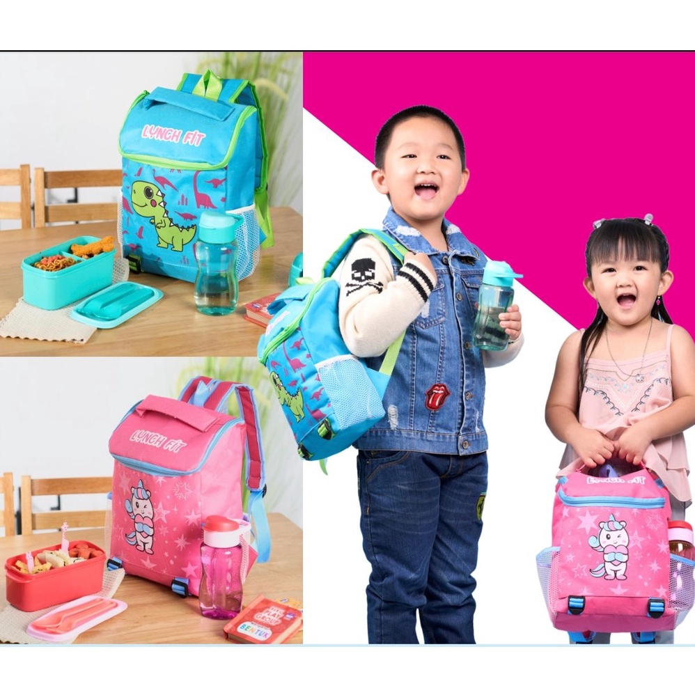 Jual LUNCHBOX SET TAS RANSEL KOTAK BEKAL BOTOL MINUM ANAK KARAKTER / KOTAK MAKAN FREE SENDOK ...