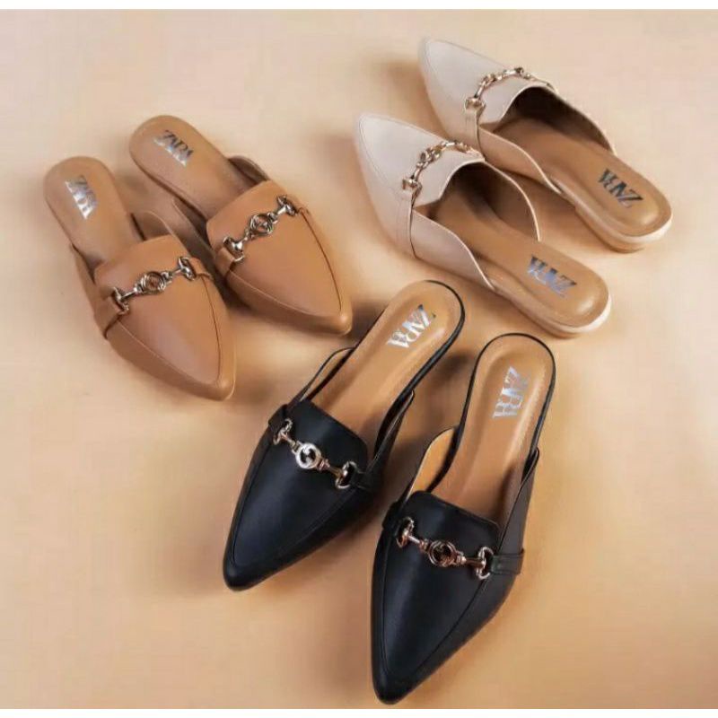 Jual Selop Zara Wanita terbaru hak 3 cm tersedia big size | Shopee ...