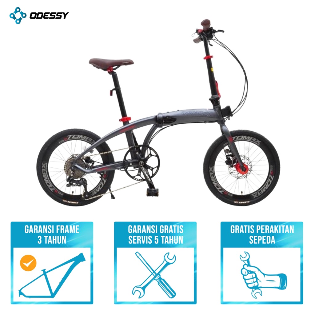 Jual Sepeda Lipat Odessy 20 39 Tomax Frame Alloy - 10 Speed Garansi ...