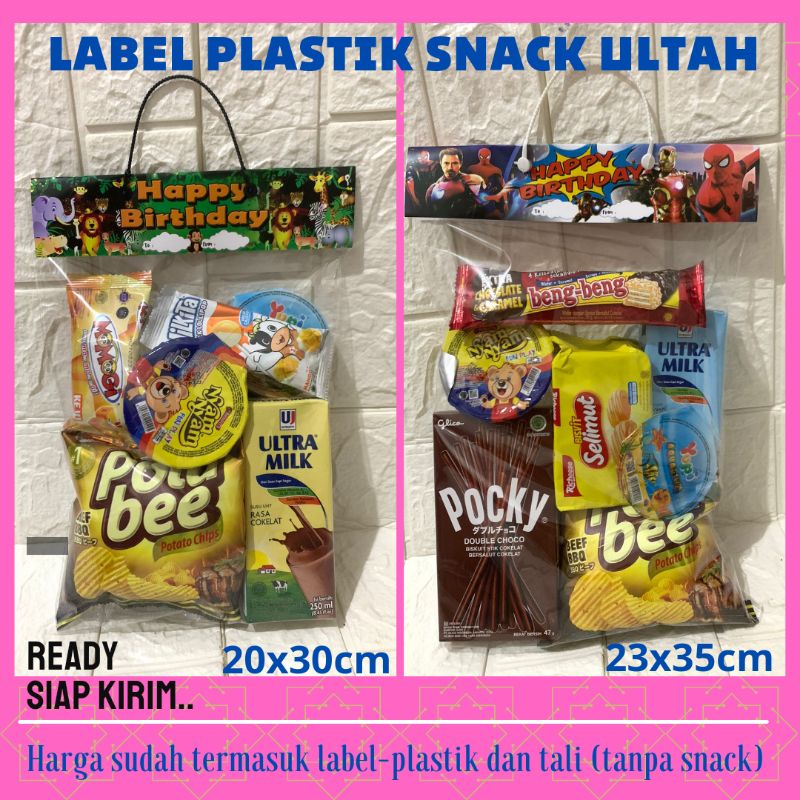 Jual harga 1pcs - Plastik Snack Ulang Tahun / Tas Snack Ultah / Label ...