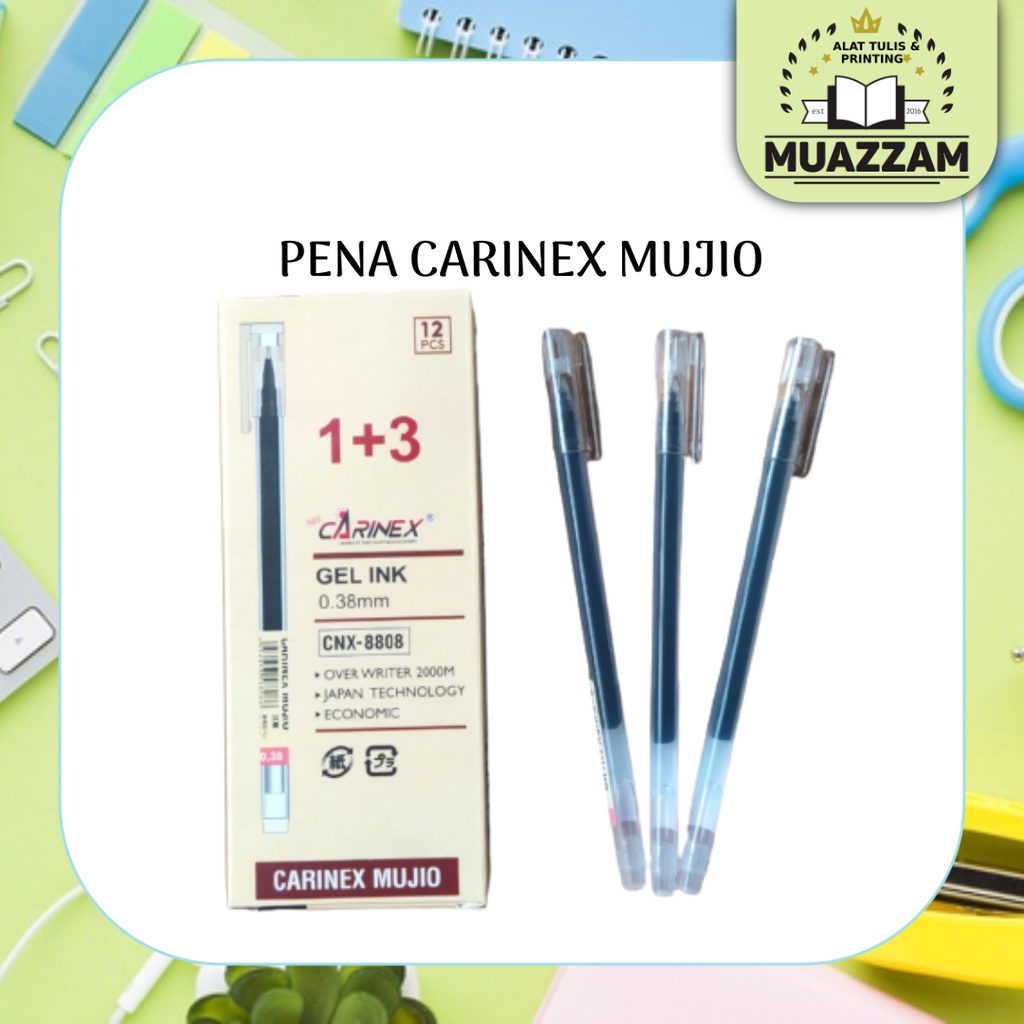 Jual Carinex Mujio Pena 0.38 mm Hitam | Shopee Indonesia