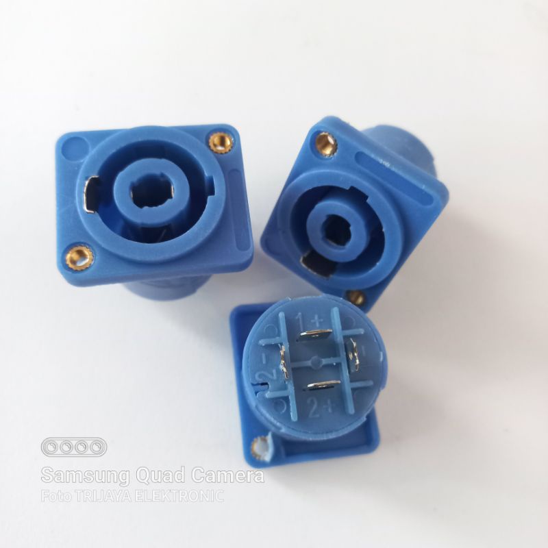Jual Socket Spikon Soket Speakon Biru Drat | Shopee Indonesia