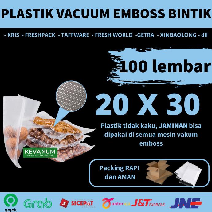 Jual Plastik Vacum Emboss 20x30 Plastic Bag Vacuum Sealer Emboss ...