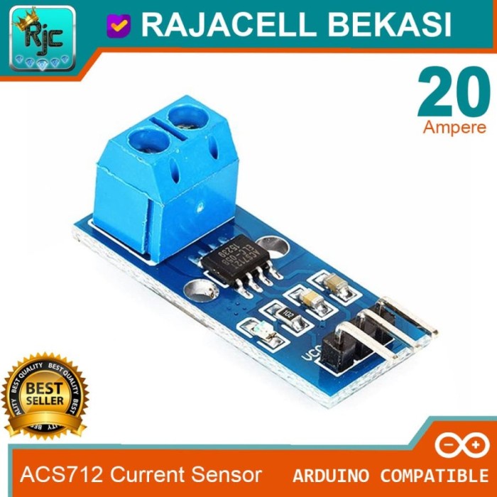 Jual ACS712 Current Sensor 20A Current Sensor Arus for ArduinoO ...