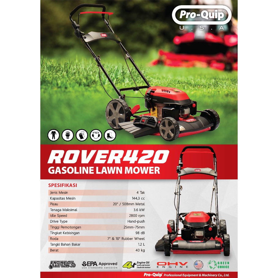 Jual Mesin Potong Rumput Dorong Lawn Mower Rover 420 ProQuip | Shopee Indonesia