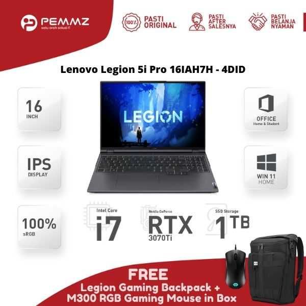Jual LENOVO LEGION 5I PRO 16IAH7H - 4DID - 16" - i7-12700H - RTX3070TI - STORM GREY | Shopee ...