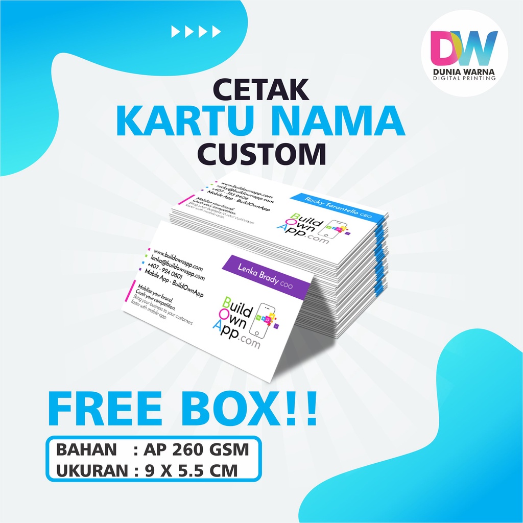 Jual KARTU NAMA CUSTOM/ KARTU NAMA BEBAS DESAIN/ KARTU NAMA BOX (BISA ...