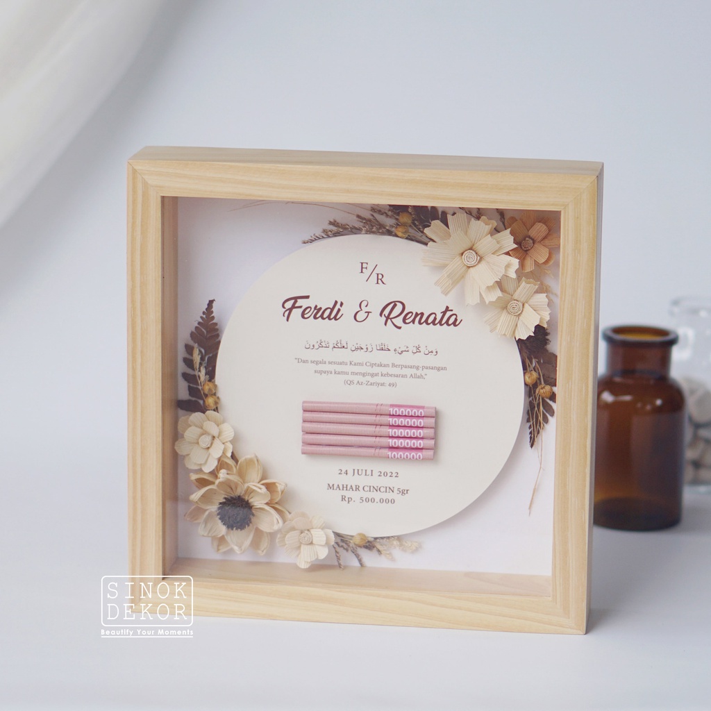 Jual Bingkai Mahar Rustic - Mahar Pernikahan - Mahar Bunga Kering ...