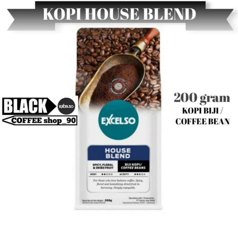 Jual KOPI EXCELSO HOUSE BLEND @200 gram (KOPI BIJI/COFFEE BEANS ...