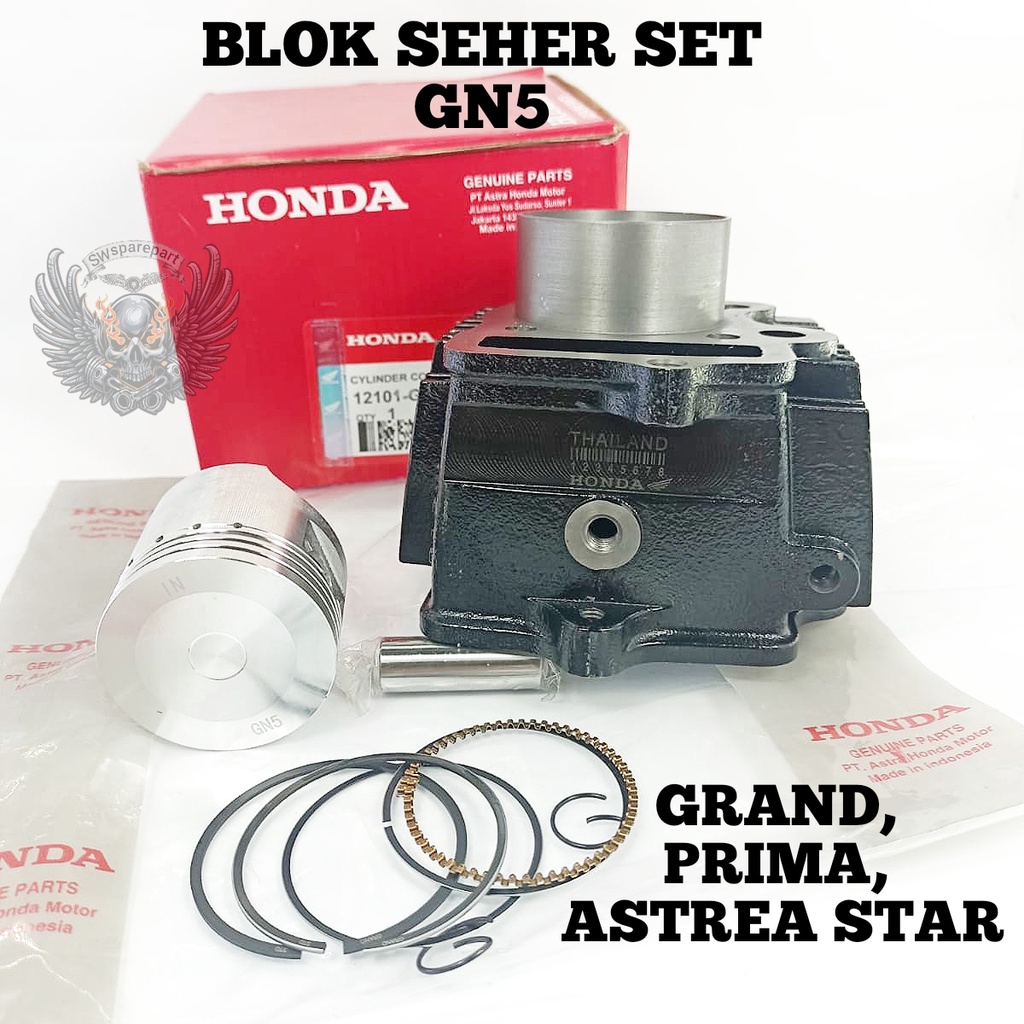 Jual BLOK SEHER PISTON RING KOMPLIT HONDA GN5 GRAND PRIMA ASTREA STAR BLOCK SEHER KUALITAS ASLI ...