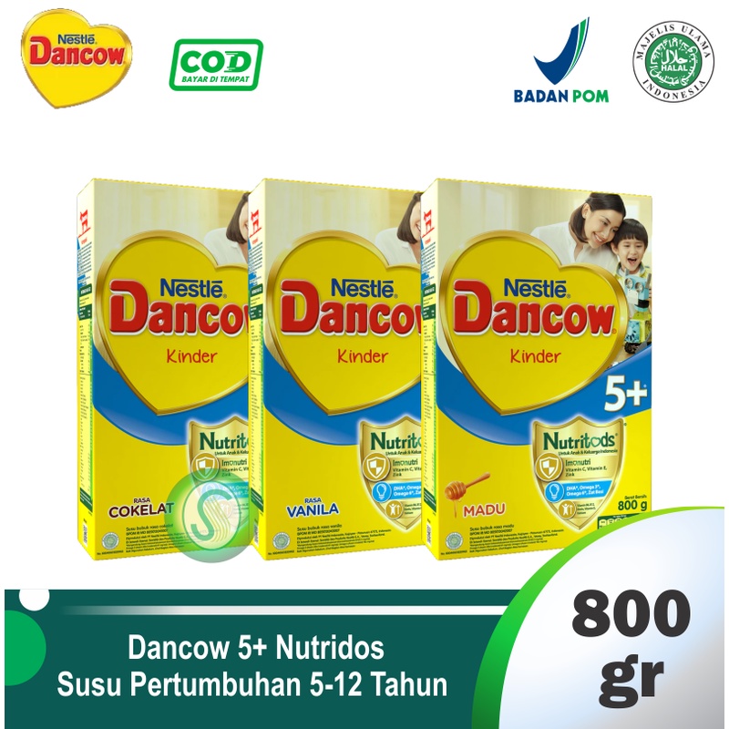 Jual Dancow 5+ Susu Pertumbuhan 5-6 Tahun 800gr - Kemasan Box | Shopee ...
