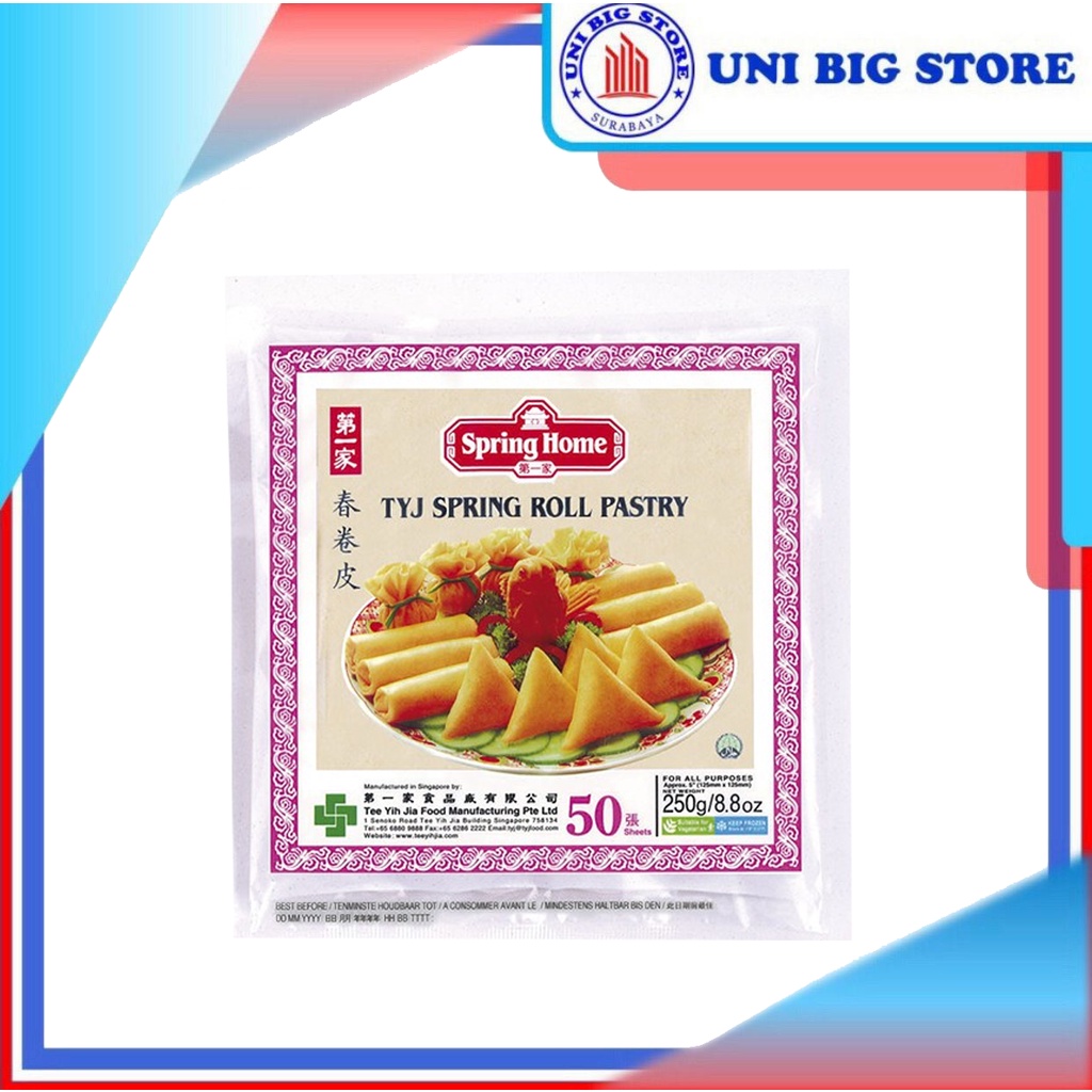 Jual TYJ Spring Home Roll Pastry 5 inch 50 Sheets 250 gr Kulit Pangsit ...