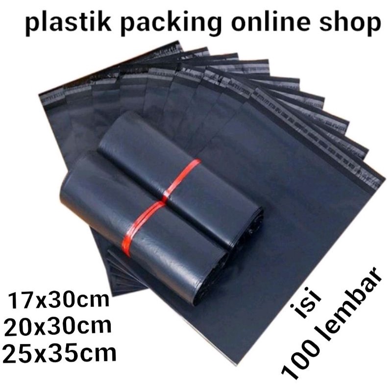 Jual plastik packing hitam 100 lembar plastik polymailer hitam | Shopee ...