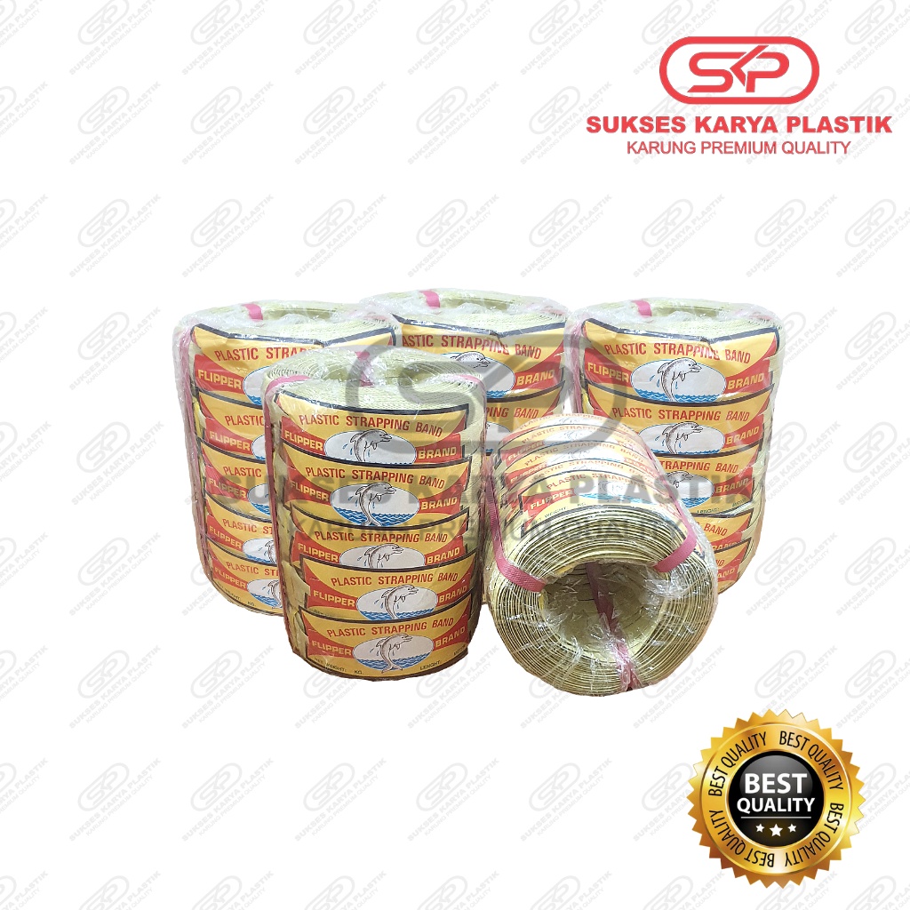 Jual TALI STRAPPING BAND KUNING/ KLAM 1 PACK LEBAR 15 MM (5 ROLL) MEREK ...