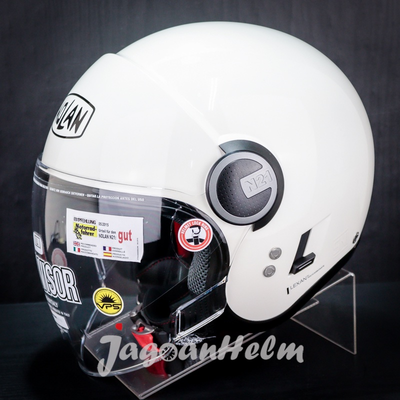 Jual NOLAN HELM N21VISOR CLASSIC #005 | METAL WHITE | N21 VISOR | RETRO ...