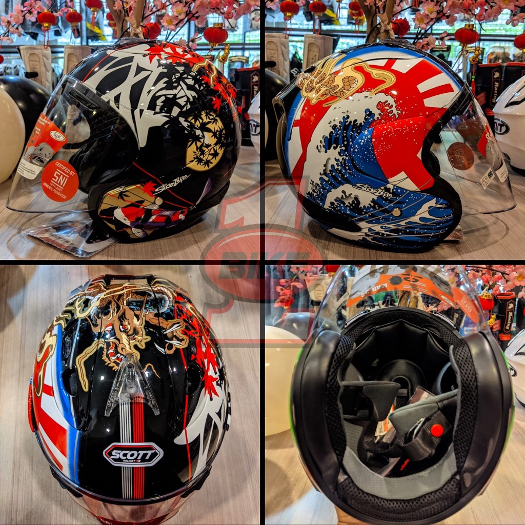 Jual Helm Scott RAM 4/ R5 Helm Half Face + Free stiker / Helm half face ...