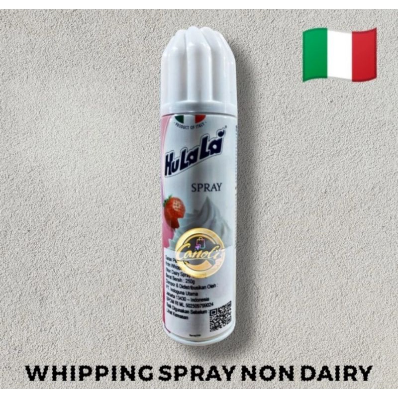 Jual hulala whipping cream spray 250gr italia non dairy whipped 250 gr ...