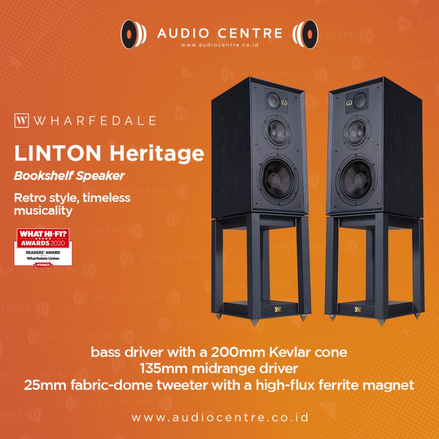 Jual Wharfedale Linton Heritage Bookshelf Speaker with Original Stand ...