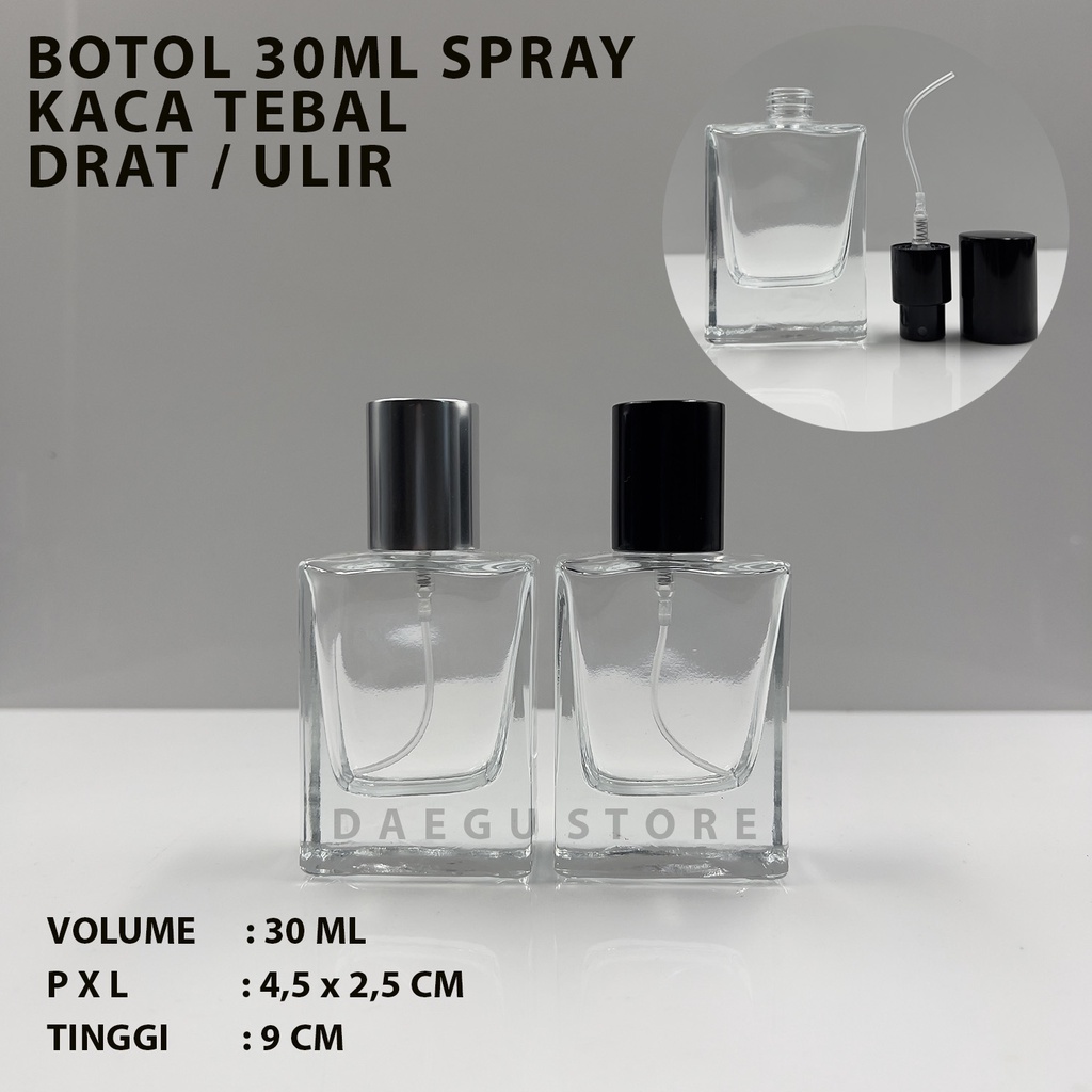 Jual Botol Parfum 30ml Spray Kaca Tebal Kotak - Refill Isi Ulang Drat ...