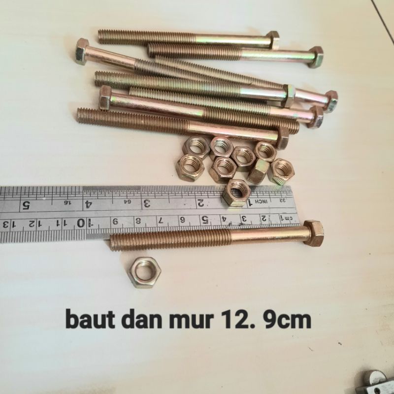 Jual baut dan mur 12. 9cm isi 10set | Shopee Indonesia