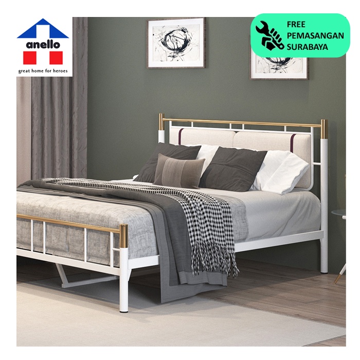 Jual RANJANG BESI MINIMALIS MODERN IVOLA WARNA PUTIH EMAS | Shopee ...